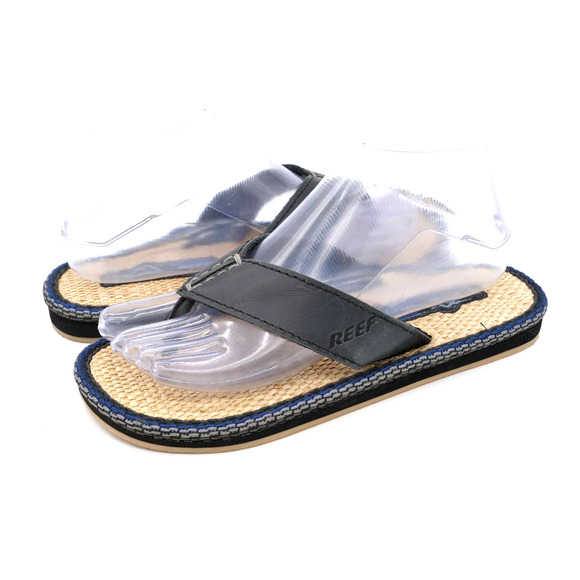 Reef | Shoes | Reef Sandals Womens 8 Black Leather Flip Flop Thong Toe ...
